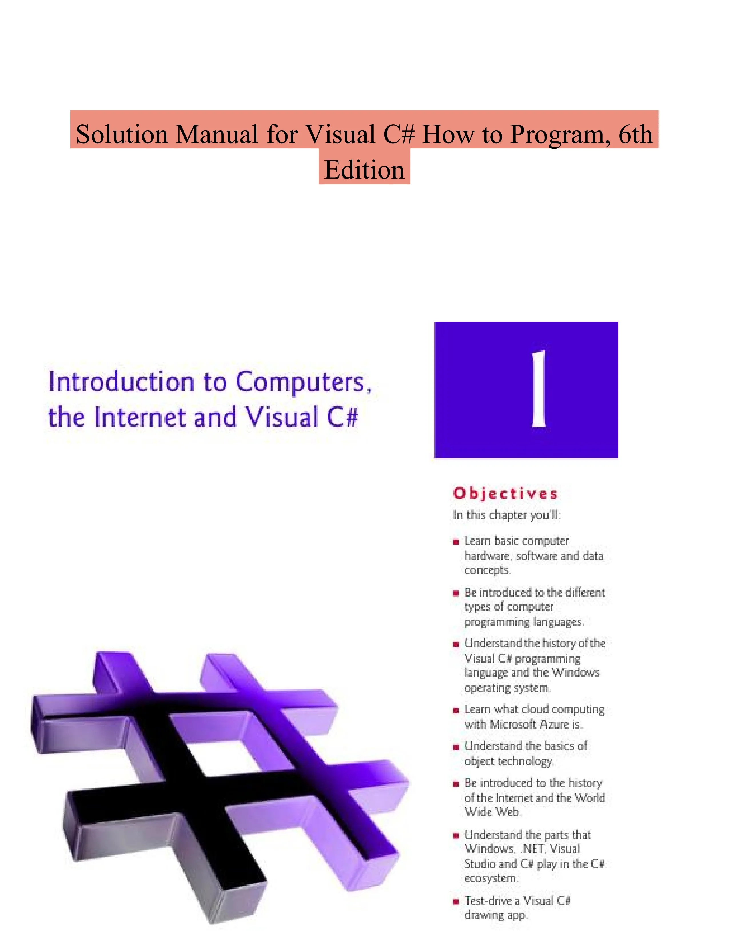Solution Manual for Visual C# How to Program, 6th Edition - Textbook Guides | Information ...